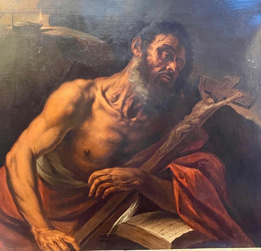 Pietro Muttoni, Saint Jerome in the Penitent Desert, 1640, Oil on Canvas for sale at Pamono