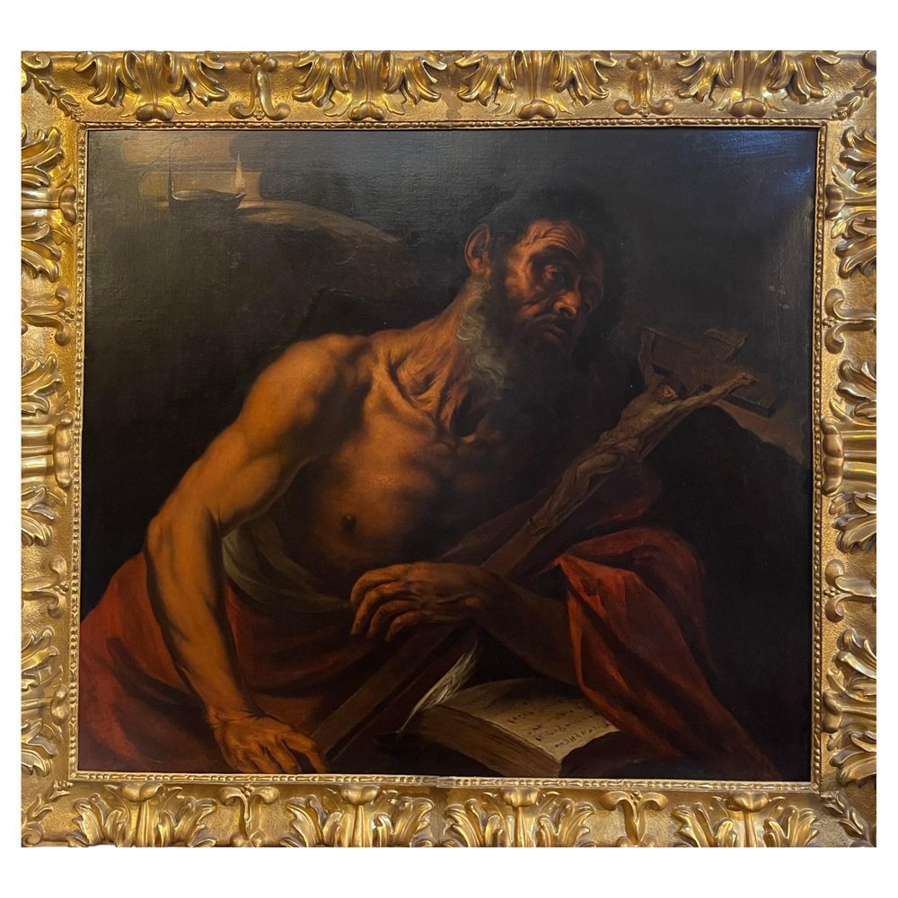 Pietro Muttoni, Saint Jerome in the Penitent Desert, 1640, Oil on Canvas for sale at Pamono