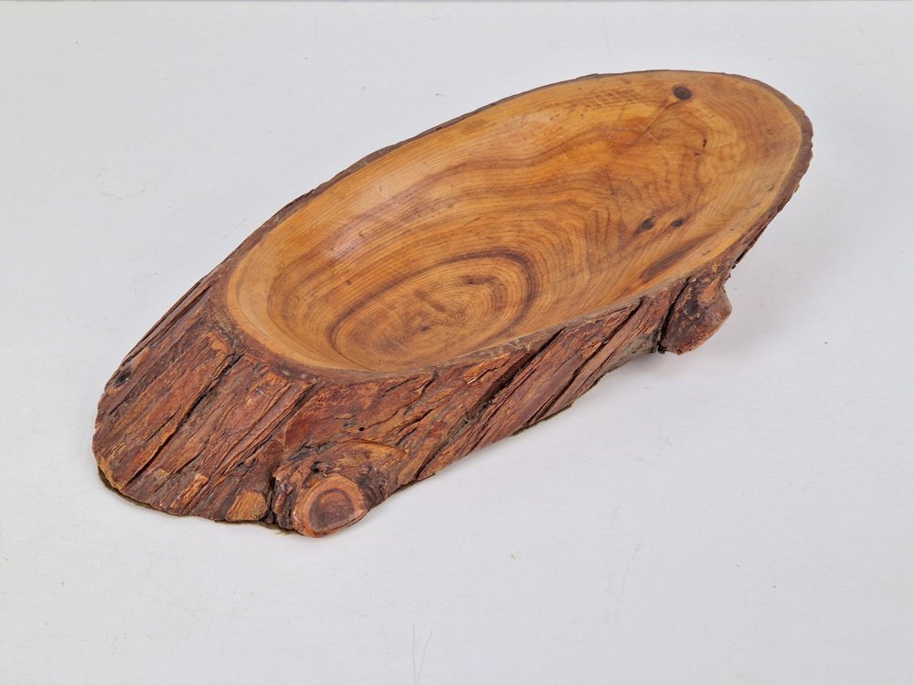 Vintage Brutalist Pine Tree Trunk Bowl, 1960s for sale at Pamono