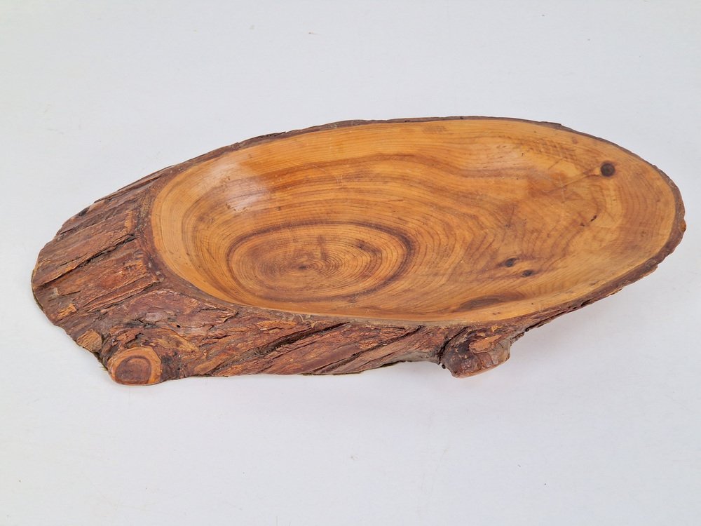 Vintage Brutalist Pine Tree Trunk Bowl, 1960s for sale at Pamono