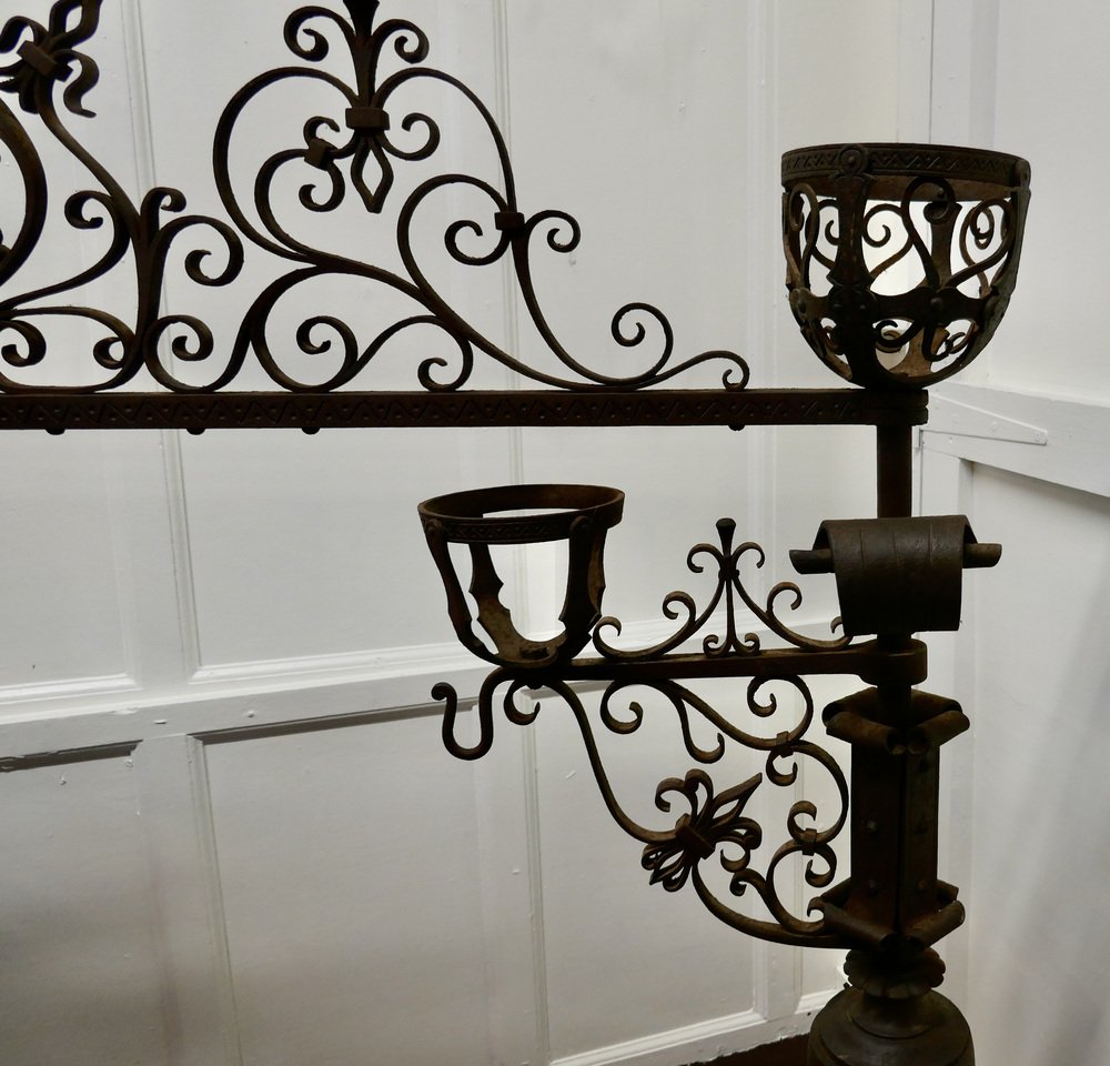 French Gothic Wrought Iron Manor House Fire Surround for sale at Pamono