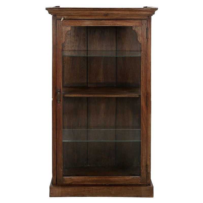 Wooden Wall Display Case with Shelves for sale at Pamono