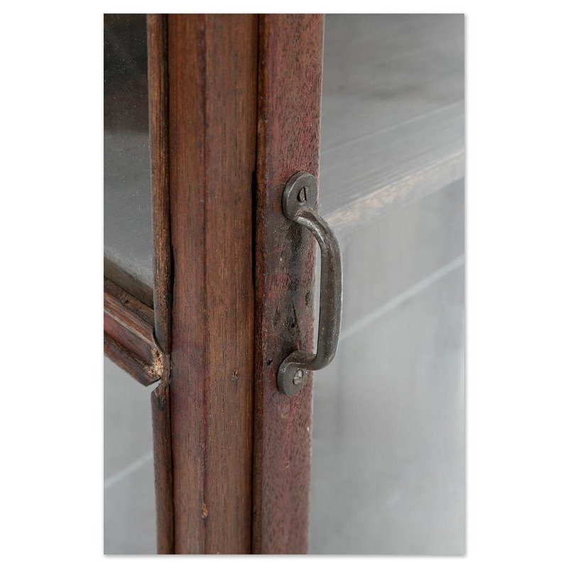 Wooden Wall Display Case with Shelves for sale at Pamono