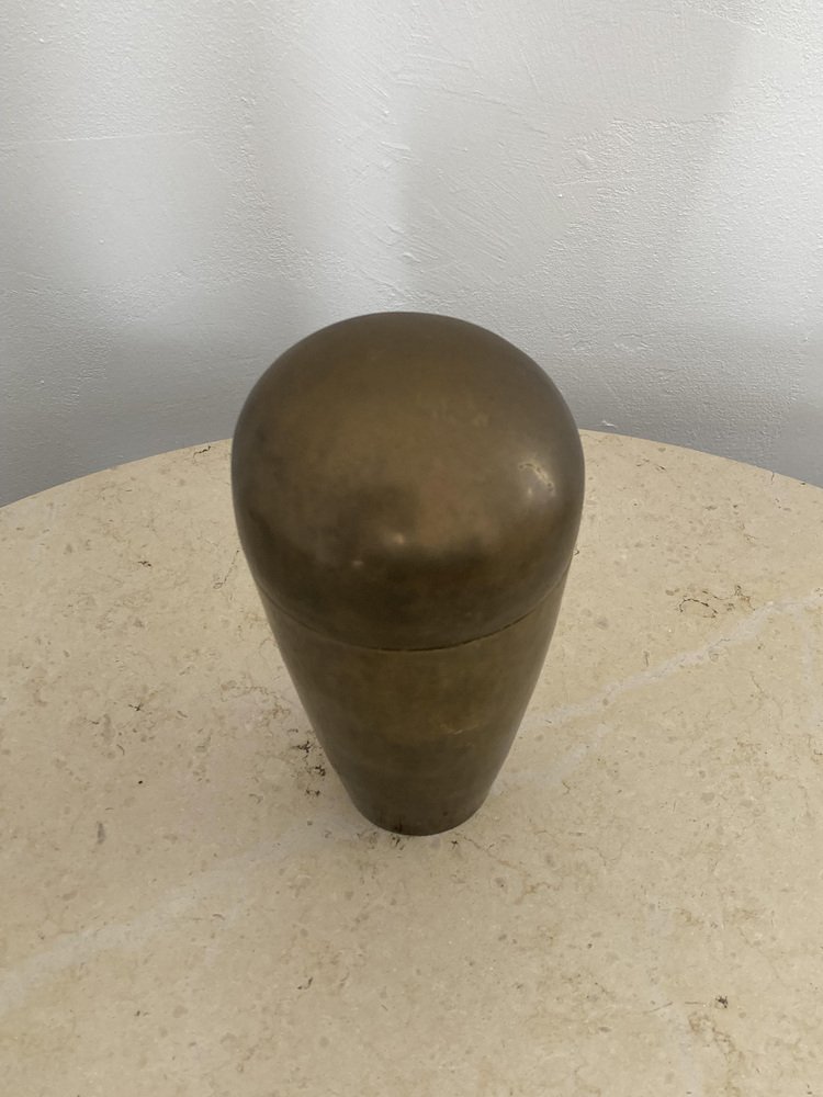 Bauhaus Lidded Brass Jar, 1930s for sale at Pamono