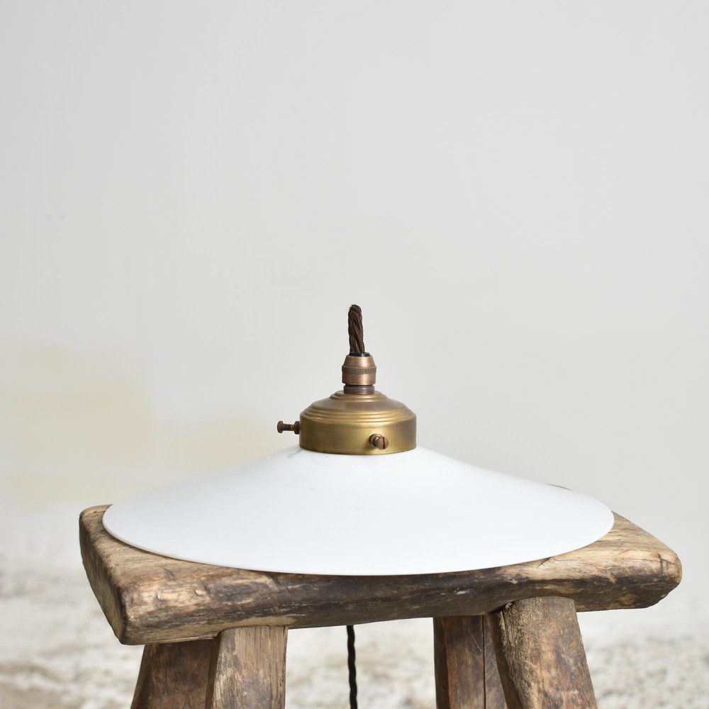 French Milk Glass Pendant Light, 1930s for sale at Pamono