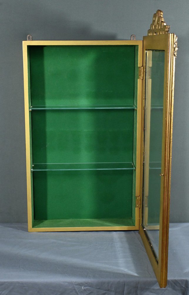 Wall Display Case in Golden Wood, 20th Century for sale at Pamono