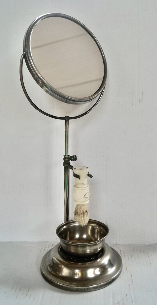 Vintage Adjustable Pedestal Shaving Mirror, 1930s for sale at Pamono