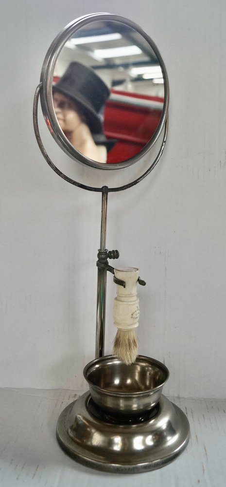 Vintage Adjustable Pedestal Shaving Mirror, 1930s for sale at Pamono