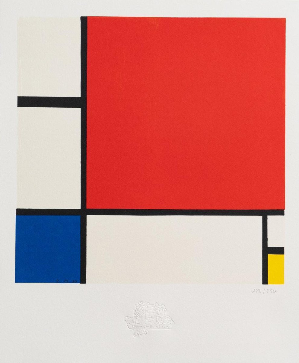 Piet Mondrian, Composition C No. II in Red, Blue, and Yellow, Lithograph for sale at Pamono