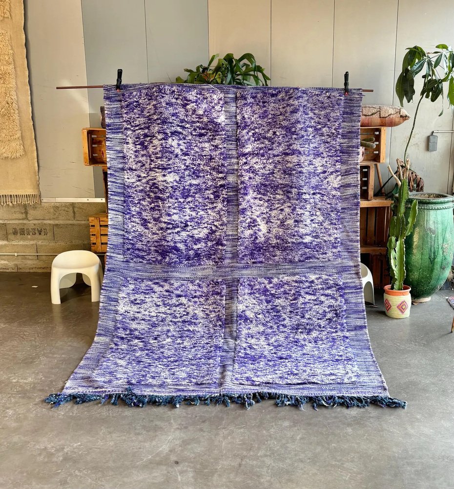 Modern Bright Purple Moroccan Rug, 1990s for sale at Pamono