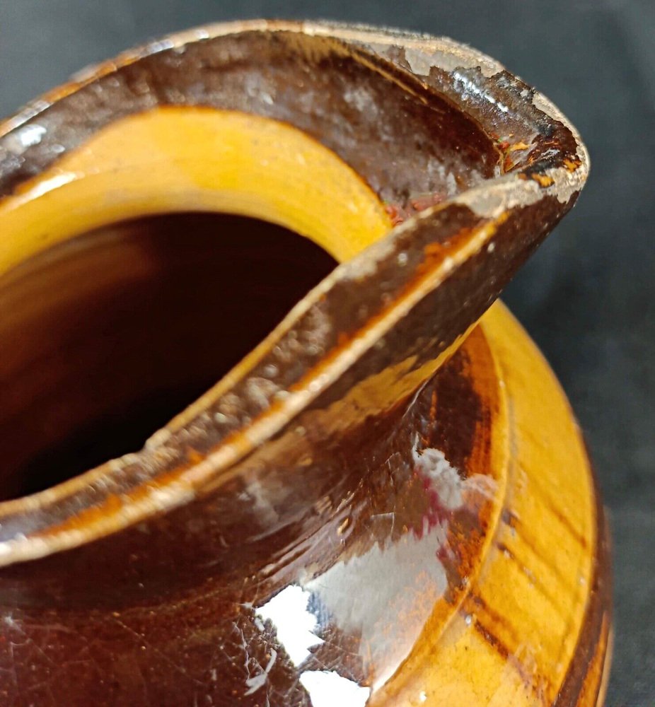 Vintage Hand-Painted Barrel-Style Clay Pitcher, 1950s for sale at Pamono