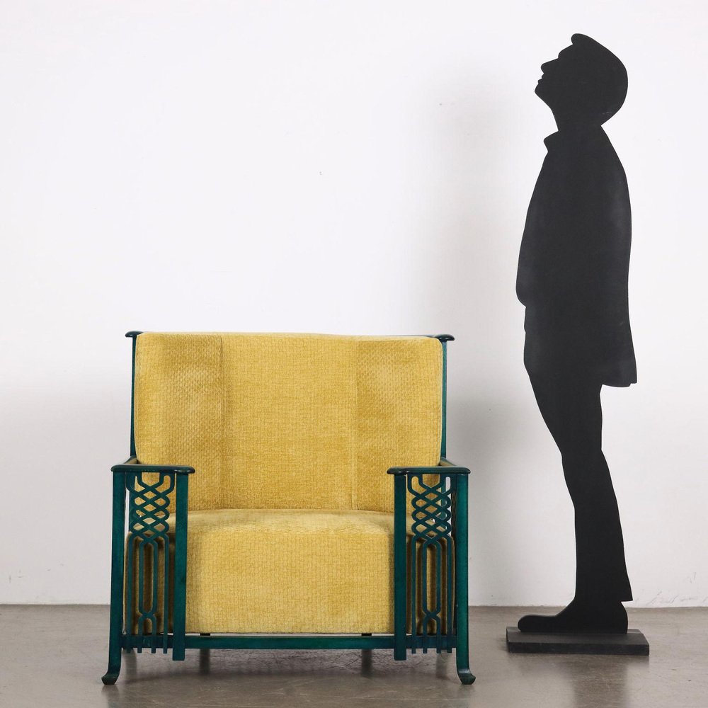 Vintage Prototype of Armchair in Foam and Velvet, 1980s for sale at Pamono