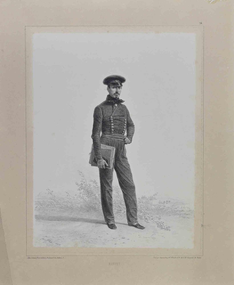 Auguste Raffet, Portrait, Lithograph, 1843 for sale at Pamono