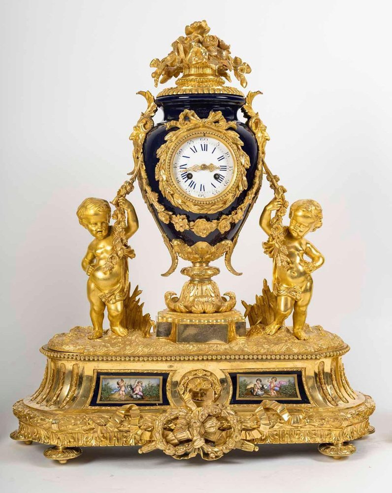 19th Century Napoleon III Mantel Clock, Set of 3 for sale at Pamono