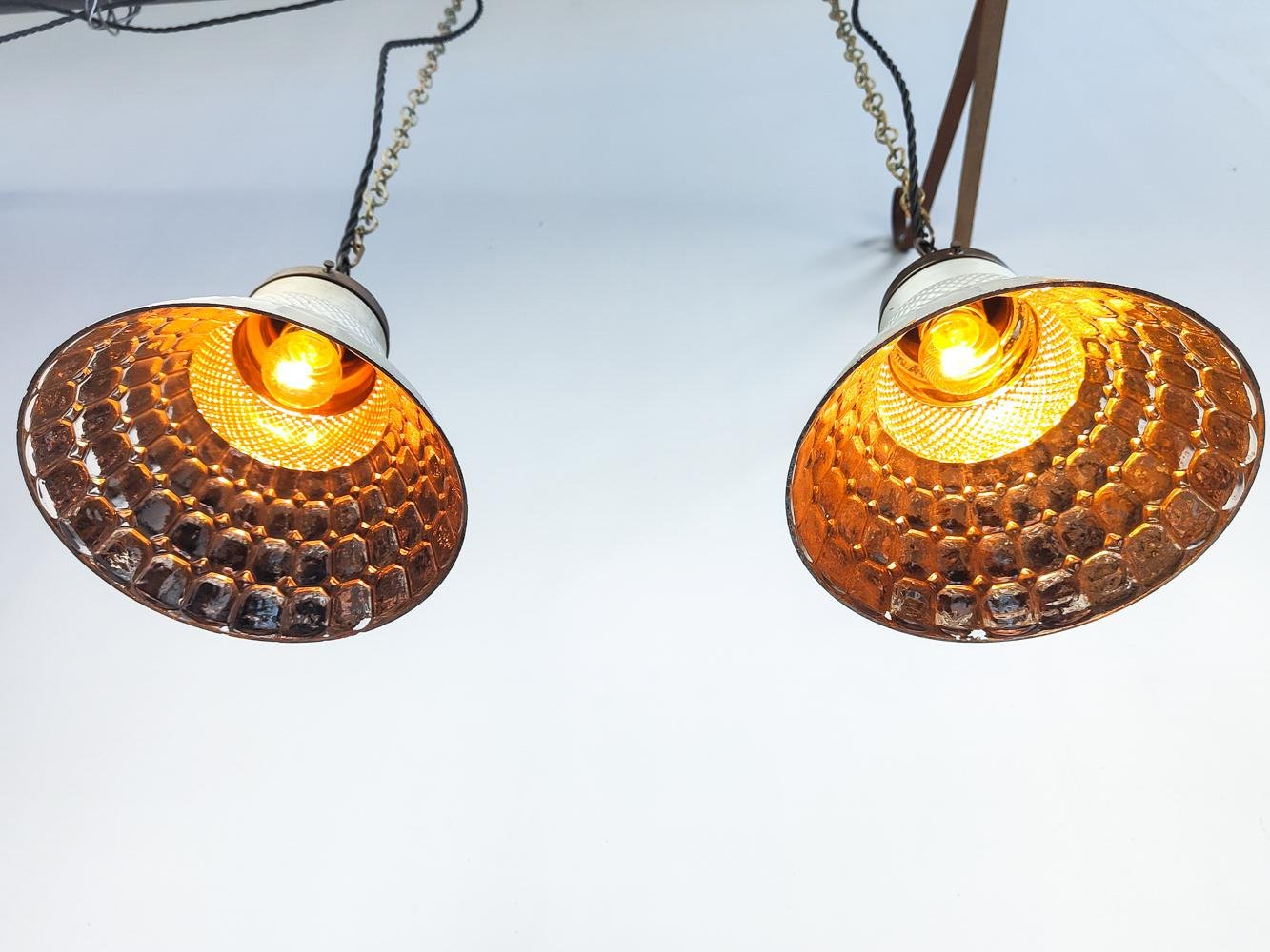 Mercury Glass and Brass Giso Confectory Light from Gispen, 1920s for ...