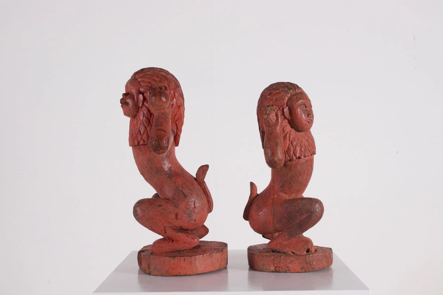 Burmese Artist, Animist Nat or Chinthe Figures, 1890s-1910s, Wood, Set ...