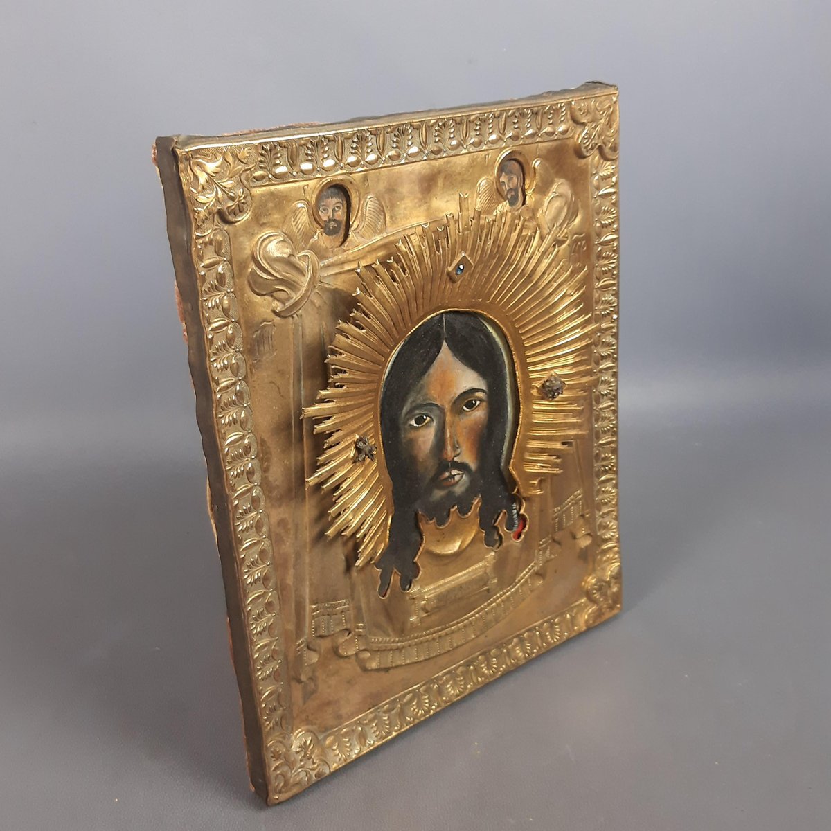 Vladimir, Icon of Jesus, Oil on Riza Board, 19th Century for sale at Pamono