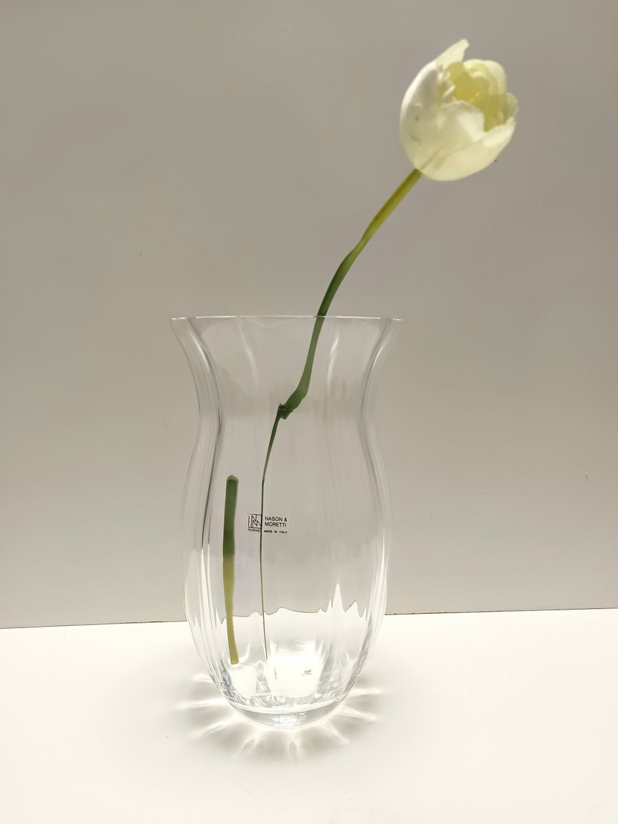 Transparent Murano Glass Vase by Moretti and Nason, Italy, 1990s for ...