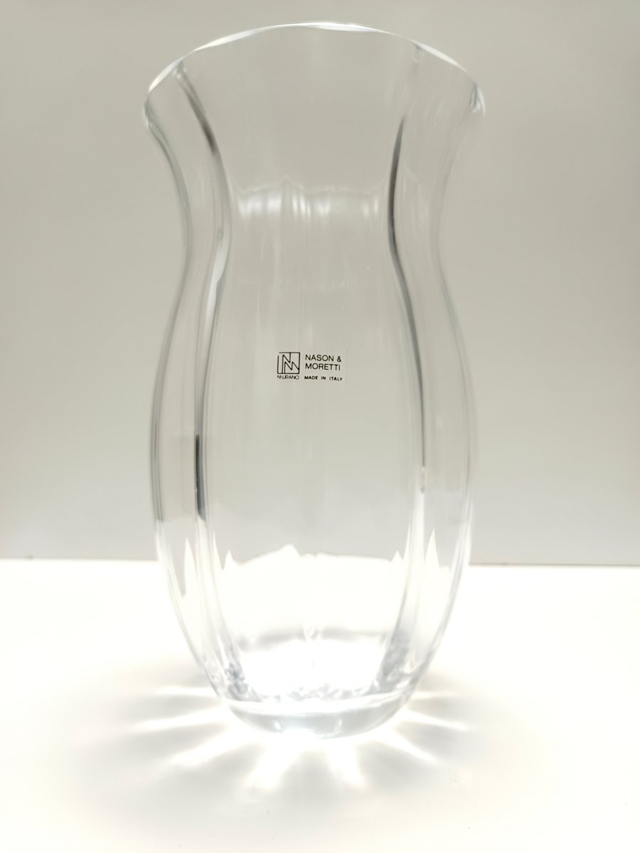Transparent Murano Glass Vase by Moretti and Nason, Italy, 1990s for ...