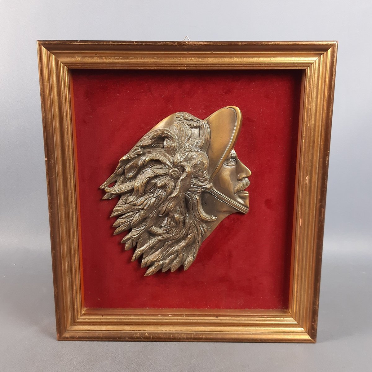 Small Bronze High Relief with Caprera Raising the Flag as a Souvenir of ...