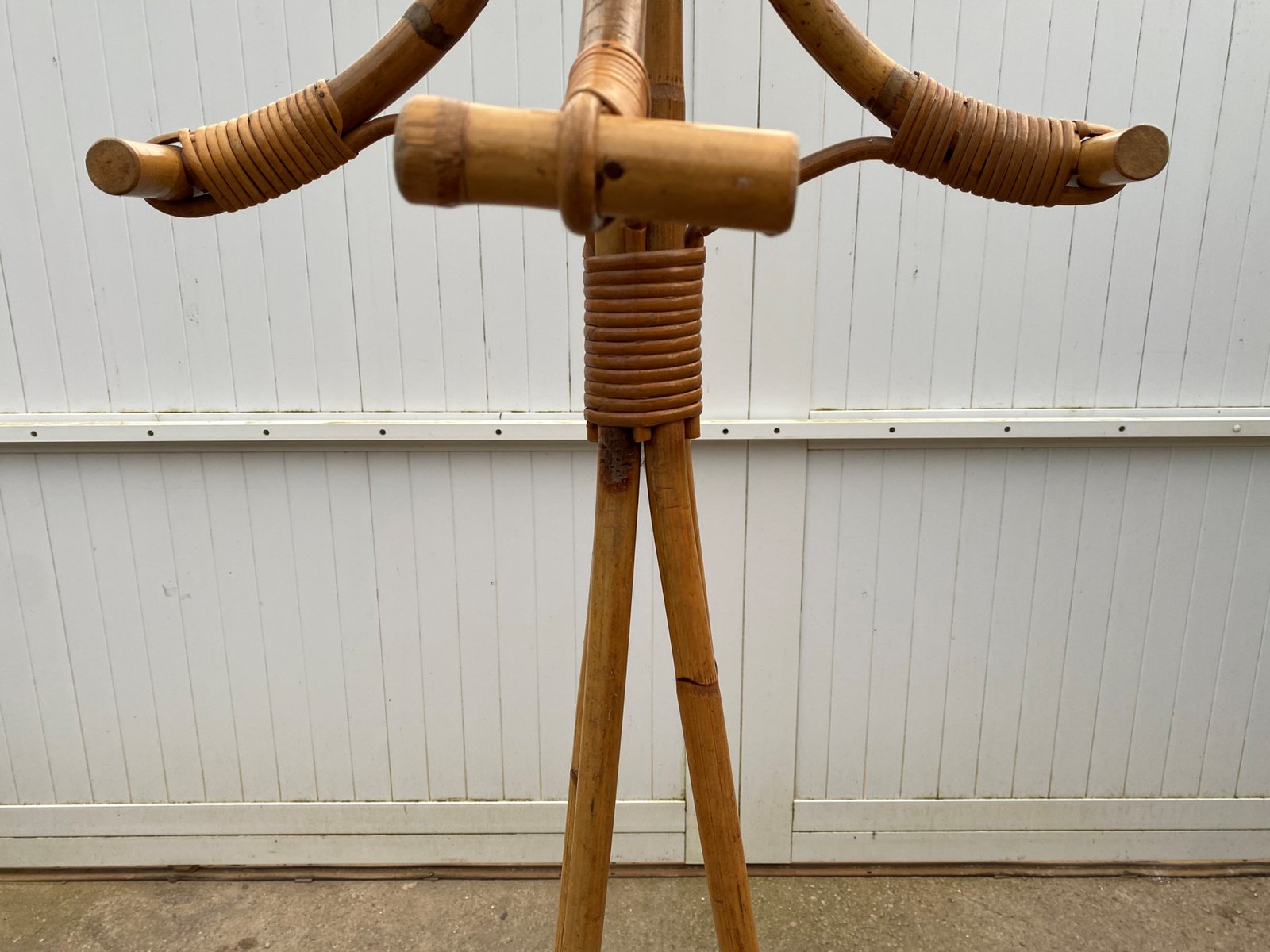 Vintage Rattan Coat Rack, 1970s for sale at Pamono