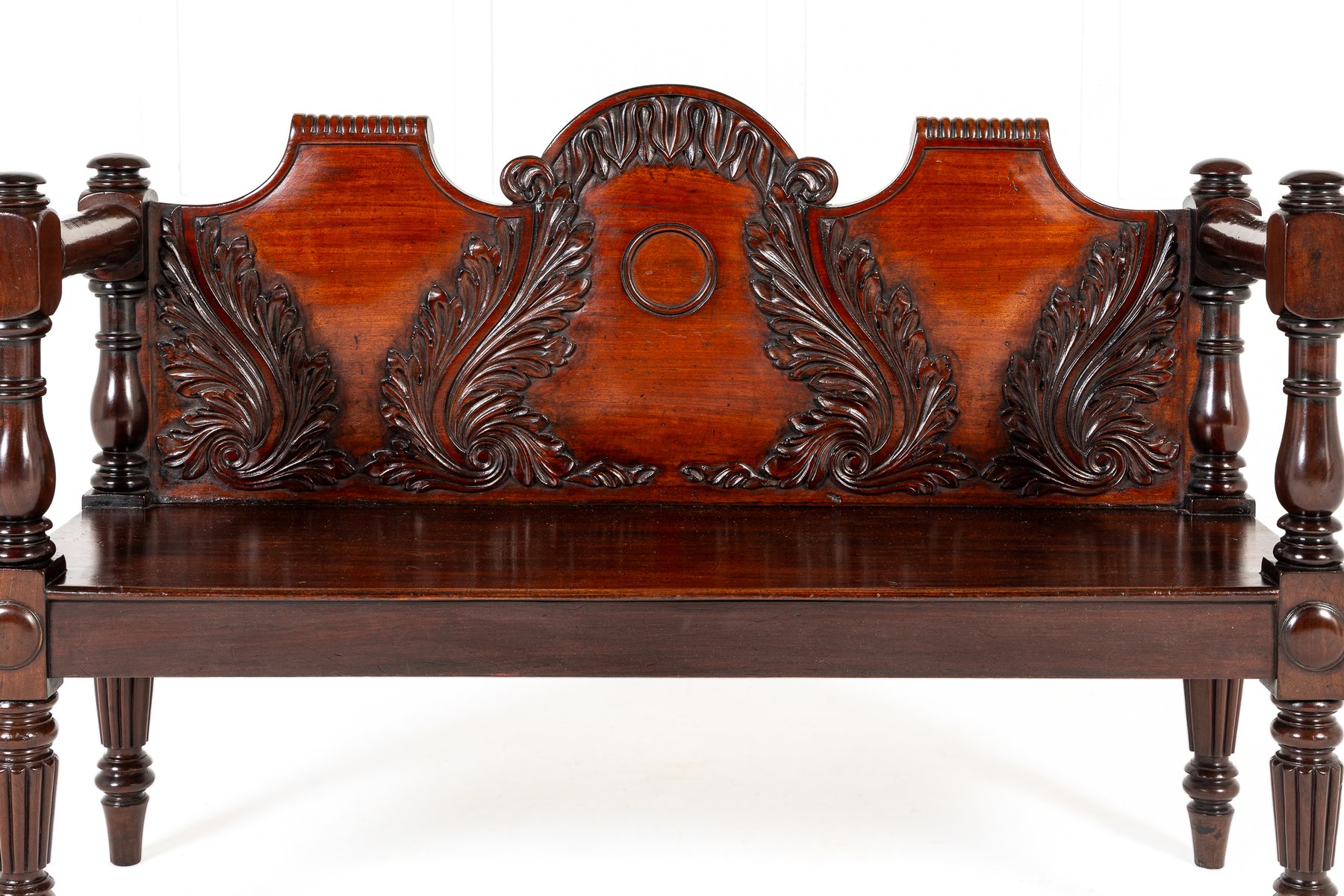 19th Century English Regency Mahogany Hall Bench for sale at Pamono