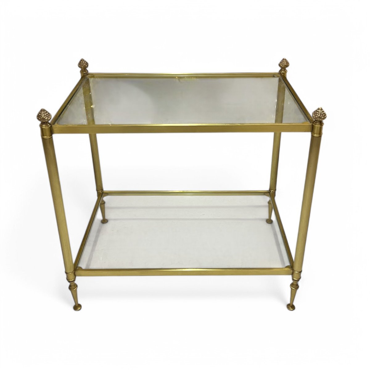 Crystal and Golden Brass Pineapple Side Table for sale at Pamono