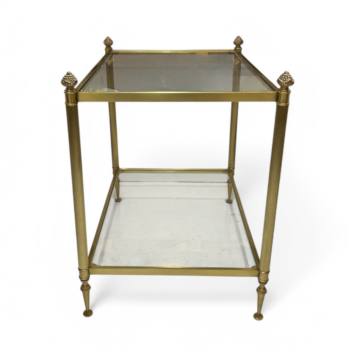 Crystal and Golden Brass Pineapple Side Table for sale at Pamono