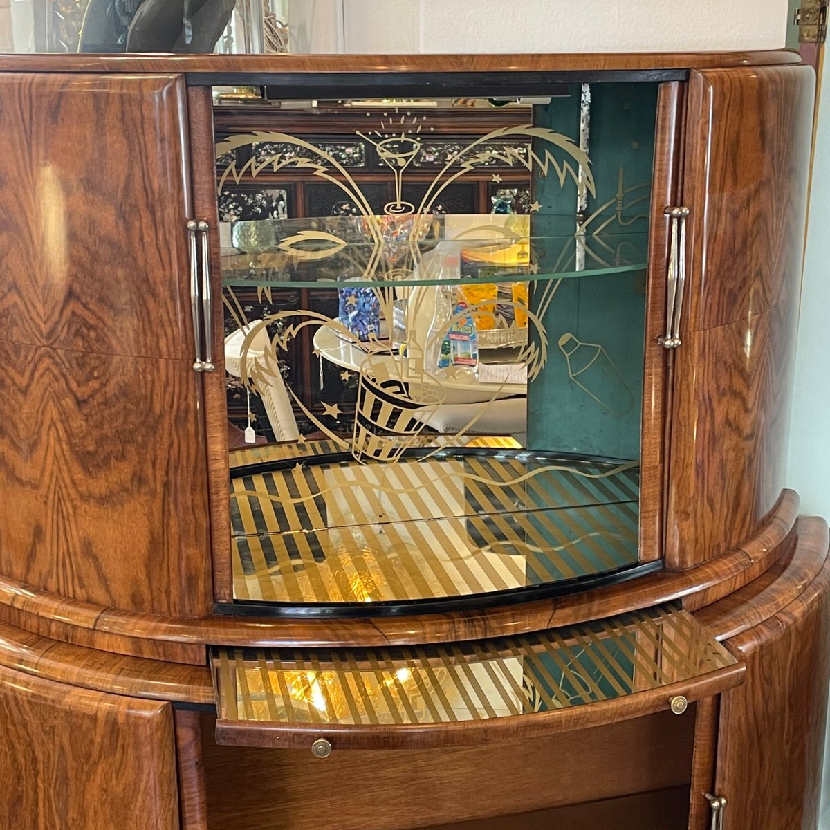 Art Deco Half Moon Bar Cabinet for sale at Pamono