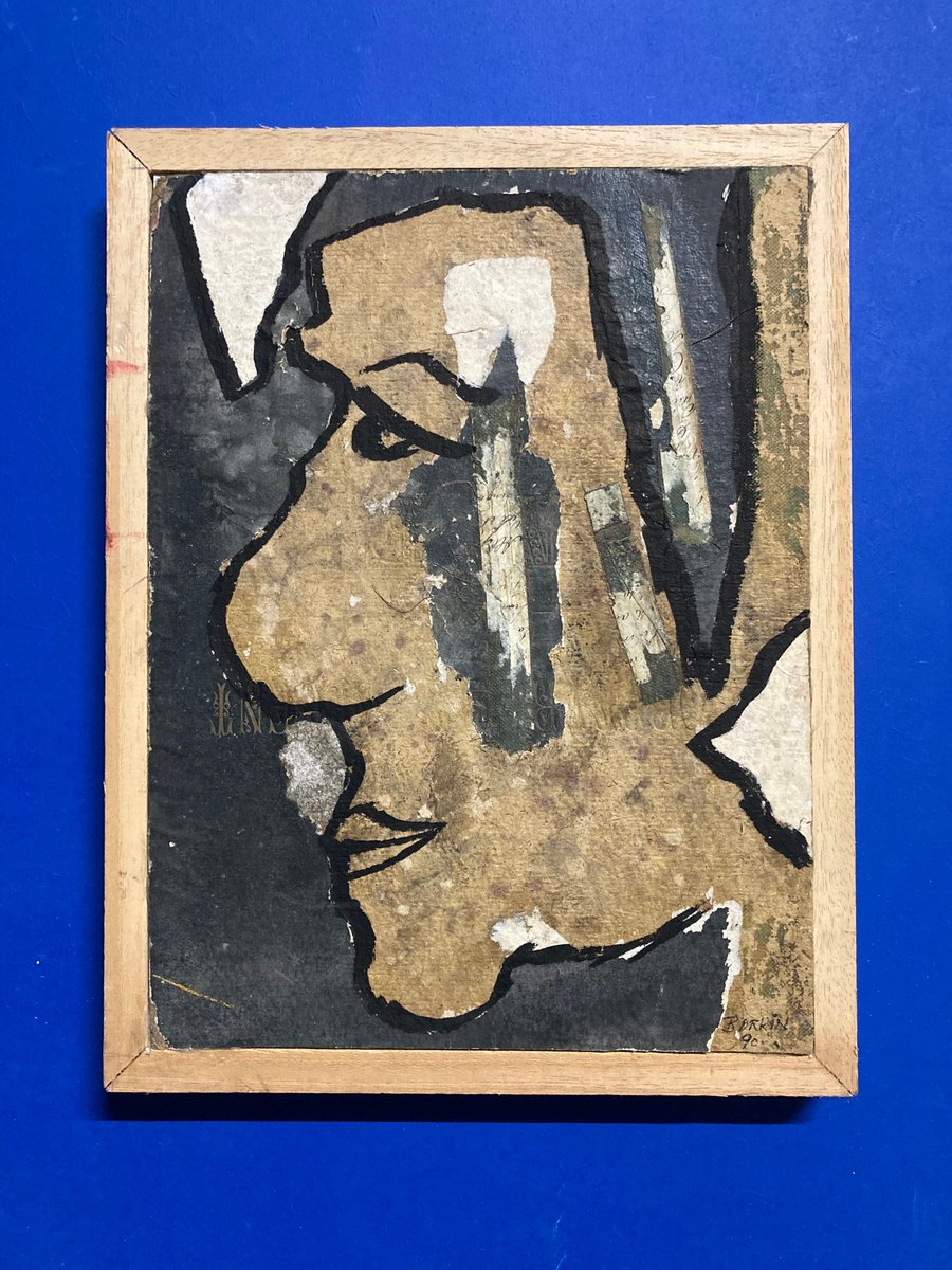 Borkin, Portrait of Anita, Collage and Acrylic, 1990, Framed for sale ...