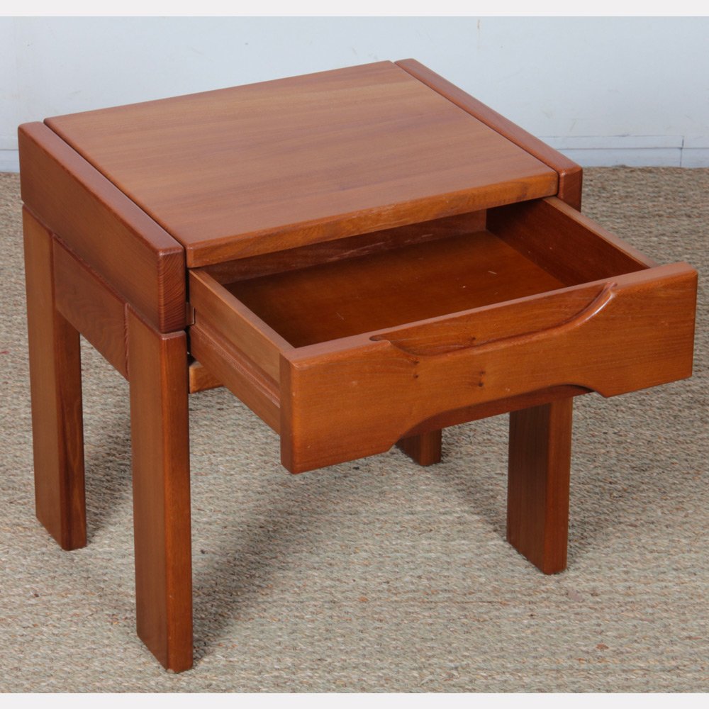 Elm Bedside Table from Maison Regain, 1980s for sale at Pamono