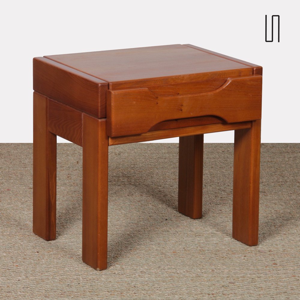 Elm Bedside Table from Maison Regain, 1980s for sale at Pamono