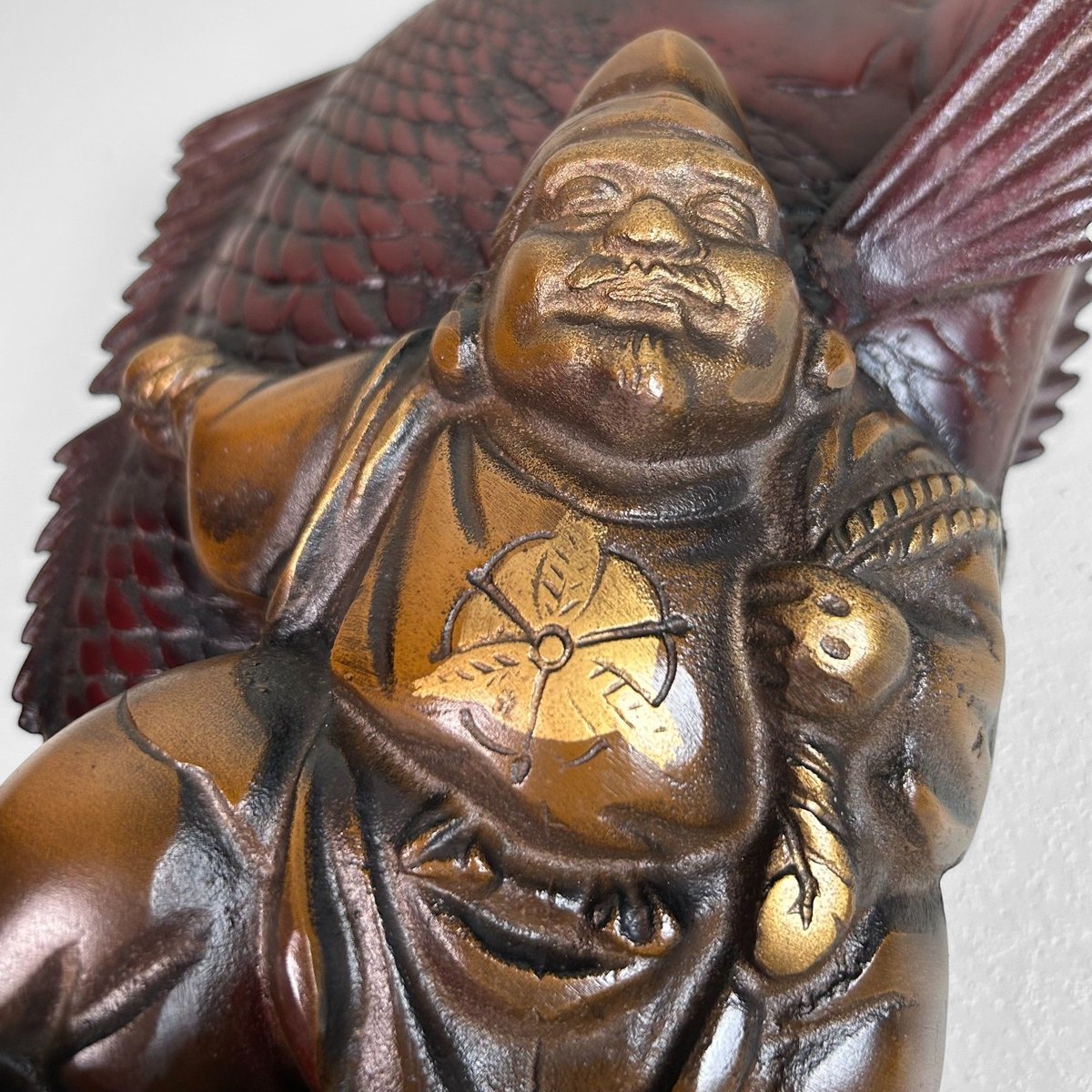 Taishō Cast Iron Statue of Ebisu with Sea Bream, Japan, 1920s for sale ...