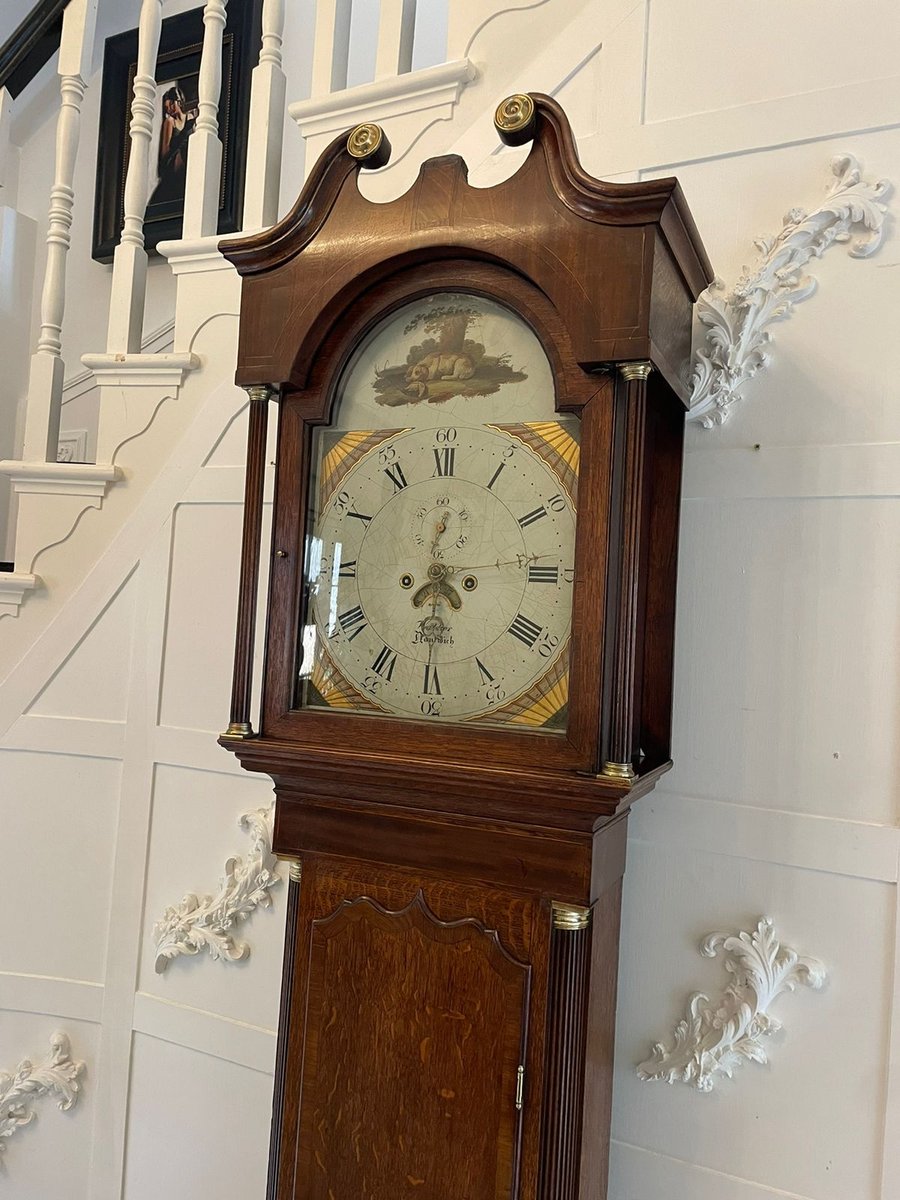 Antique George III Oak Longcase Clock by Walker of Nantwich, 1800 for ...