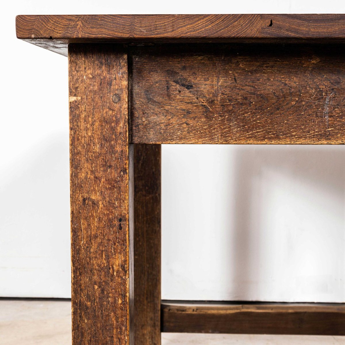 Vintage English Oak and Iroko School Table, 1950s for sale at Pamono