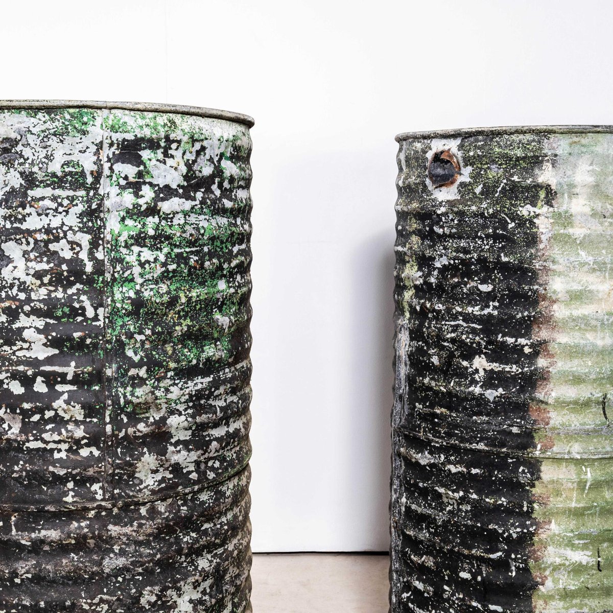 Vintage Large Round Galvanised Water Trough Tall, 1950s for sale at Pamono