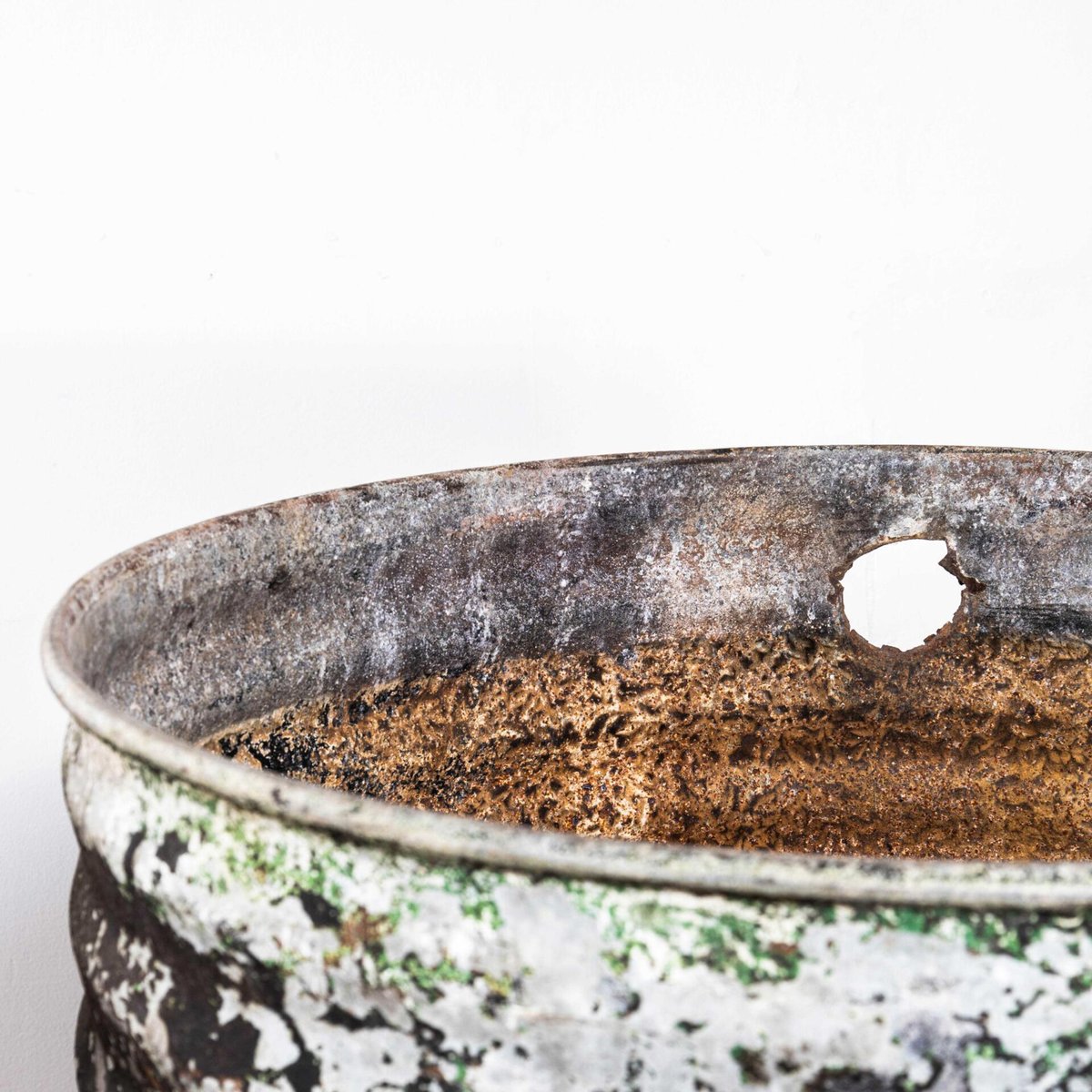 Vintage Large Round Galvanised Water Trough Tall, 1950s for sale at Pamono