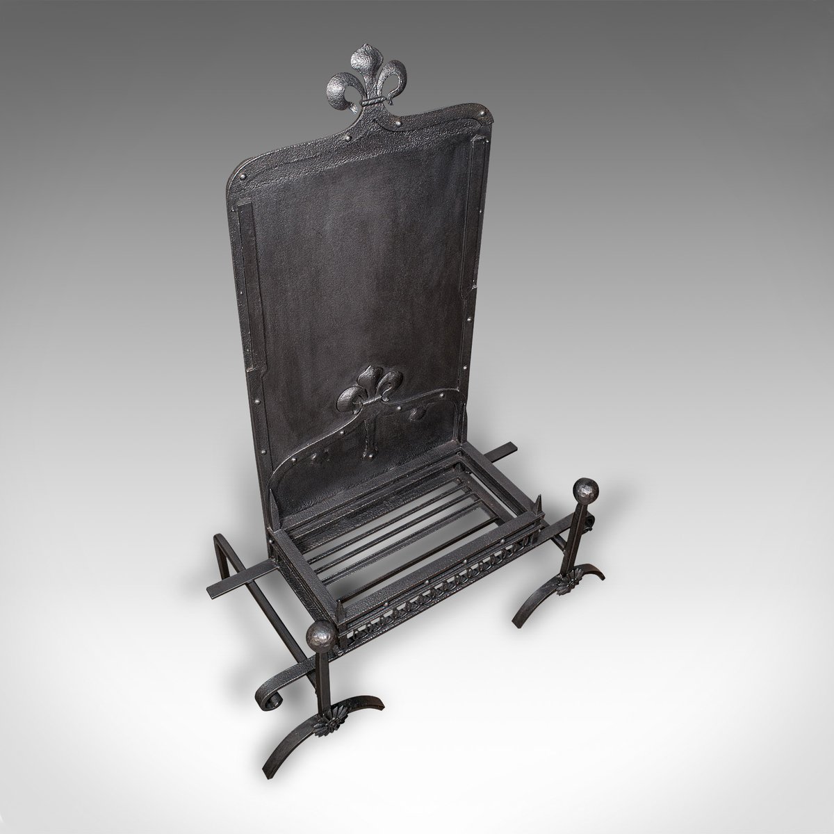 Antique English Open Hearth Fireplace, 1900, Set of 3 for sale at Pamono