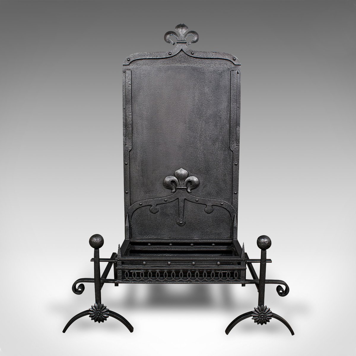 Antique English Open Hearth Fireplace, 1900, Set of 3 for sale at Pamono