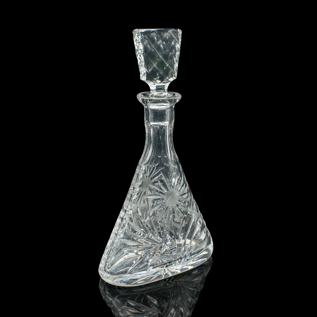 Vintage English Sherry Decanter in Cut Crystal Glass, 1970 for sale at ...