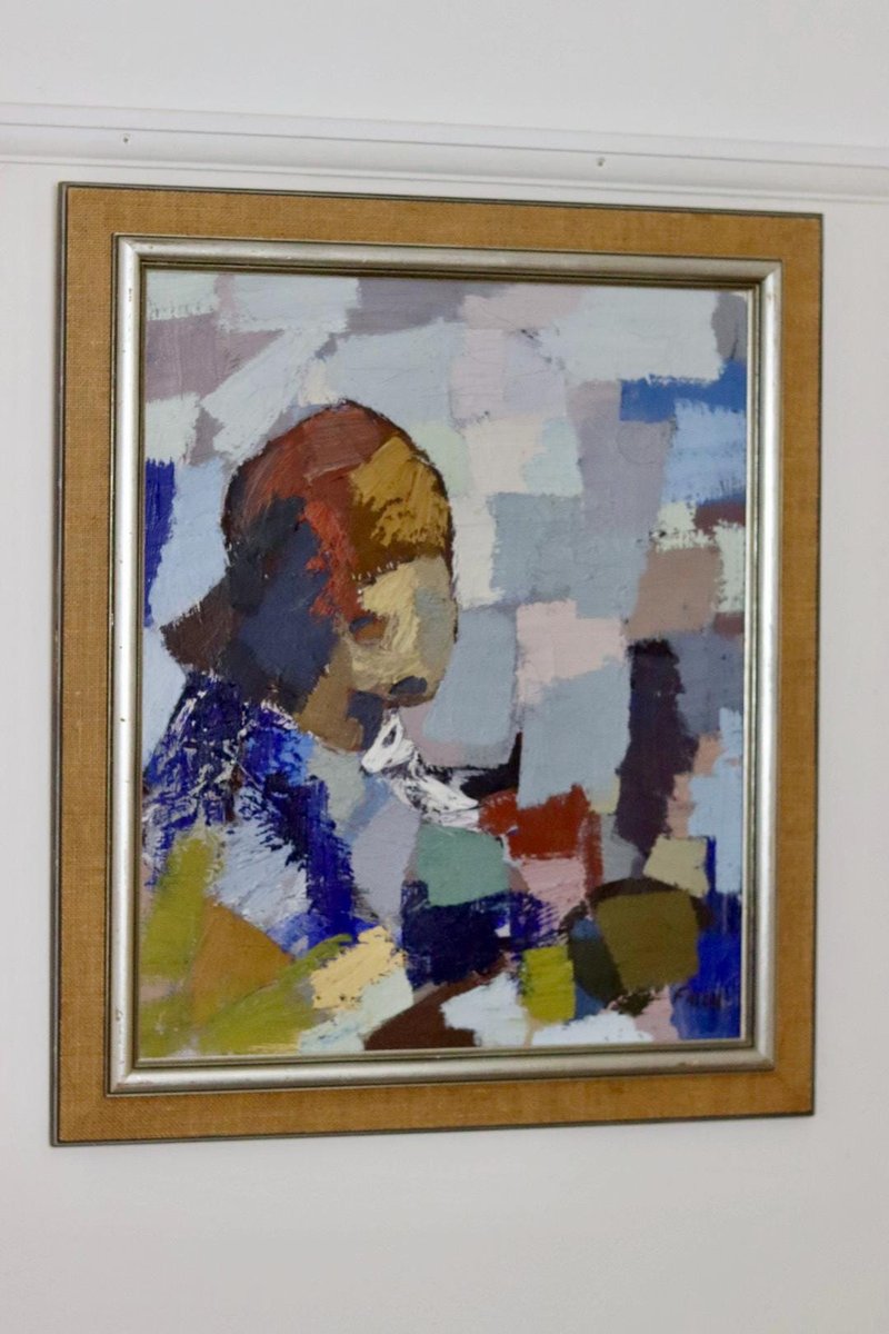 Gösta Falck, Side Profile, 1960s, Oil on Canvas, Framed for sale at Pamono