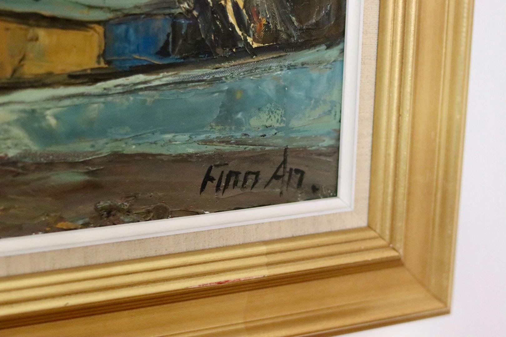 Finn Andersen, Harbour Scene with Fishing Boat, 1960s, Oil on Canvas ...