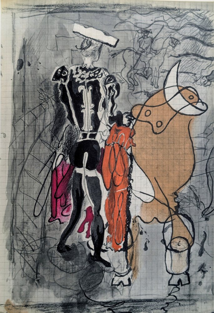 Georges Braque, Torero, Color Lithograph, 1955 for sale at Pamono