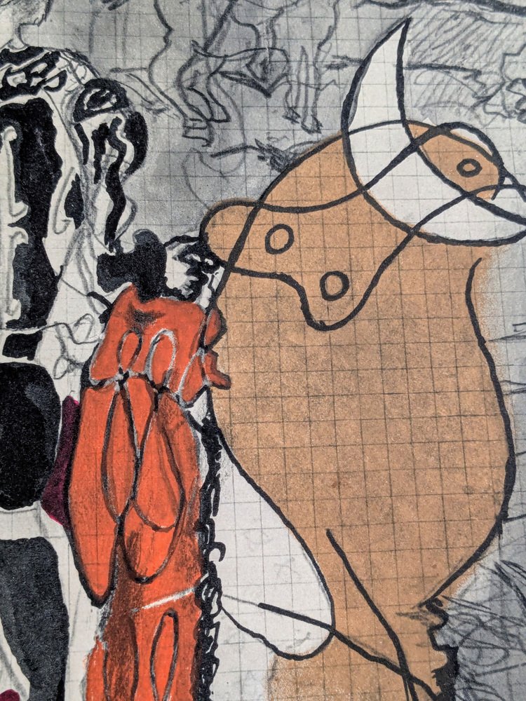 Georges Braque, Torero, Color Lithograph, 1955 for sale at Pamono