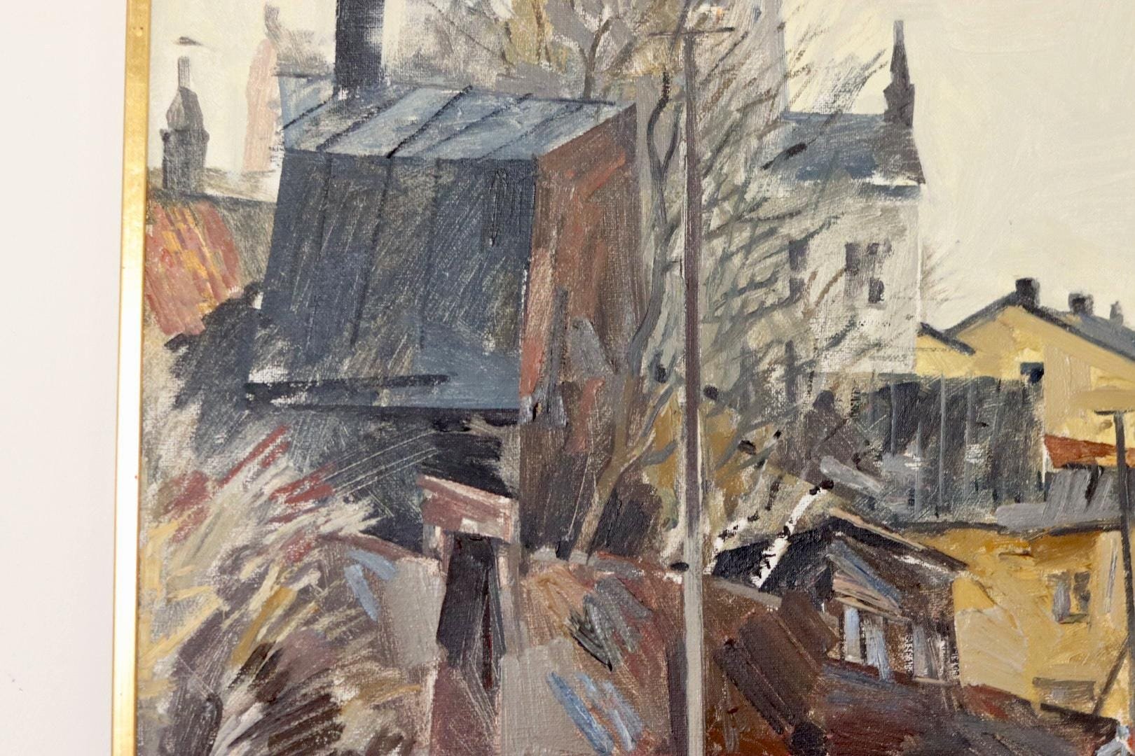 Adrian Van Arkel, Stockholm City Scene, 1960s, Oil on Canvas, Framed ...