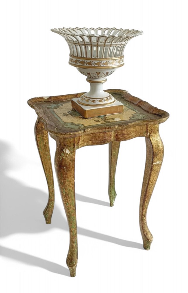 Table d'Appoint Florale Renouveau Rococo Florentin 18ème Siècle, Italie ...