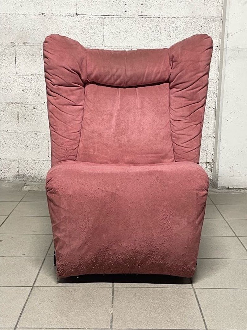 Relaxation Lounge Chair in Red Alcantara from Cinova, 1980s for sale at ...