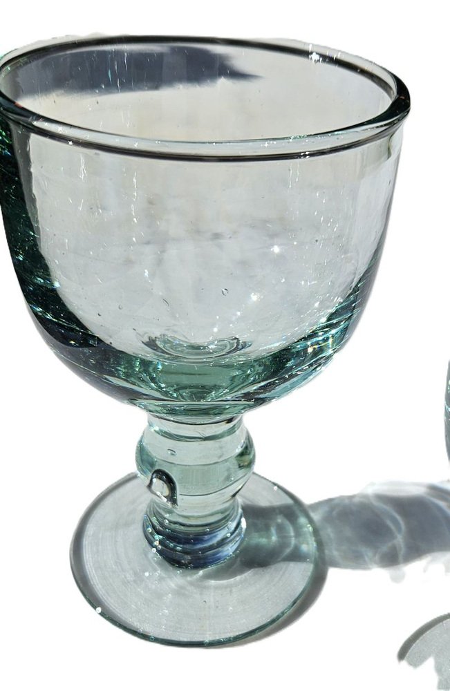 Large Water Glasses in Thick Soft Green Glass from Maison Biot, 1970s ...