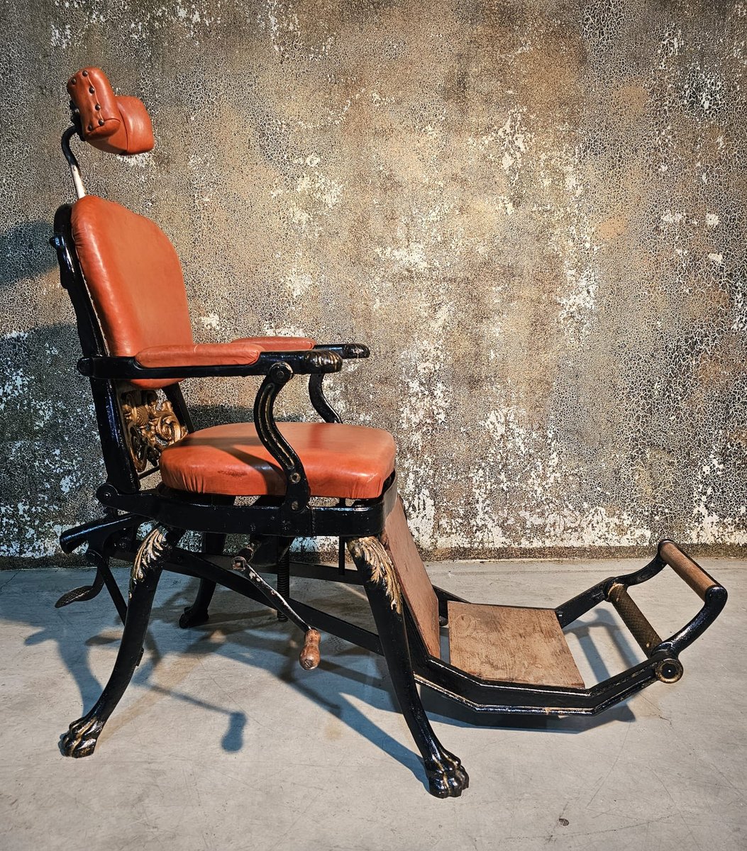Metal Barber Chair, 1890s for sale at Pamono