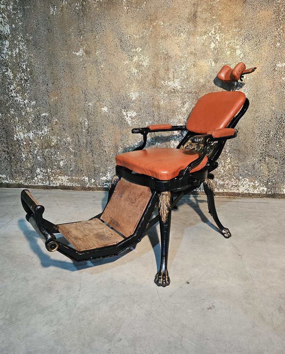 Metal Barber Chair, 1890s for sale at Pamono